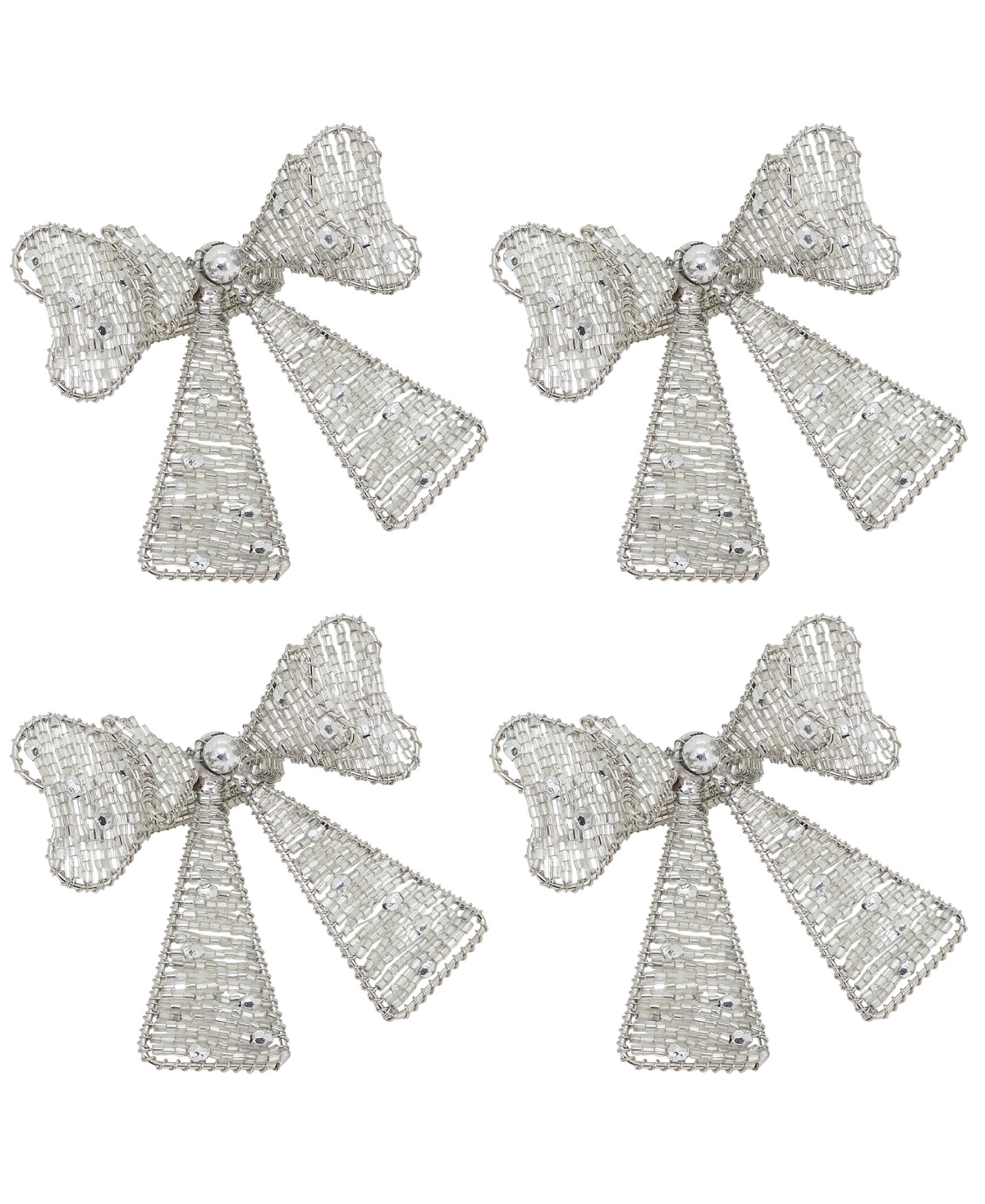 Click here for Saro Lifestyle Beaded Bow Napkin Ring  Set of 4 -... prices