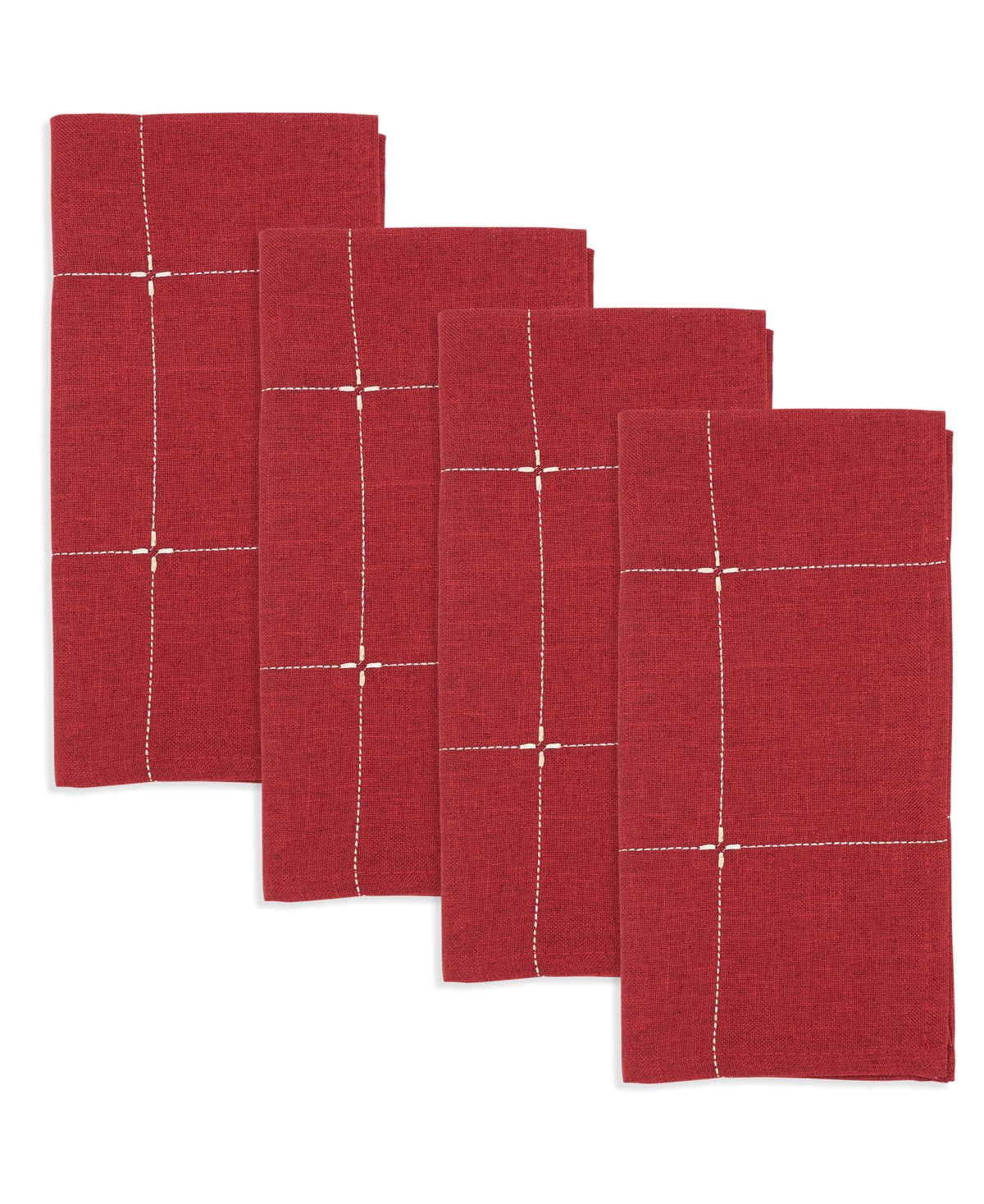 Click here for Saro Lifestyle Embroidered Napkin  Set of 4 - Red prices