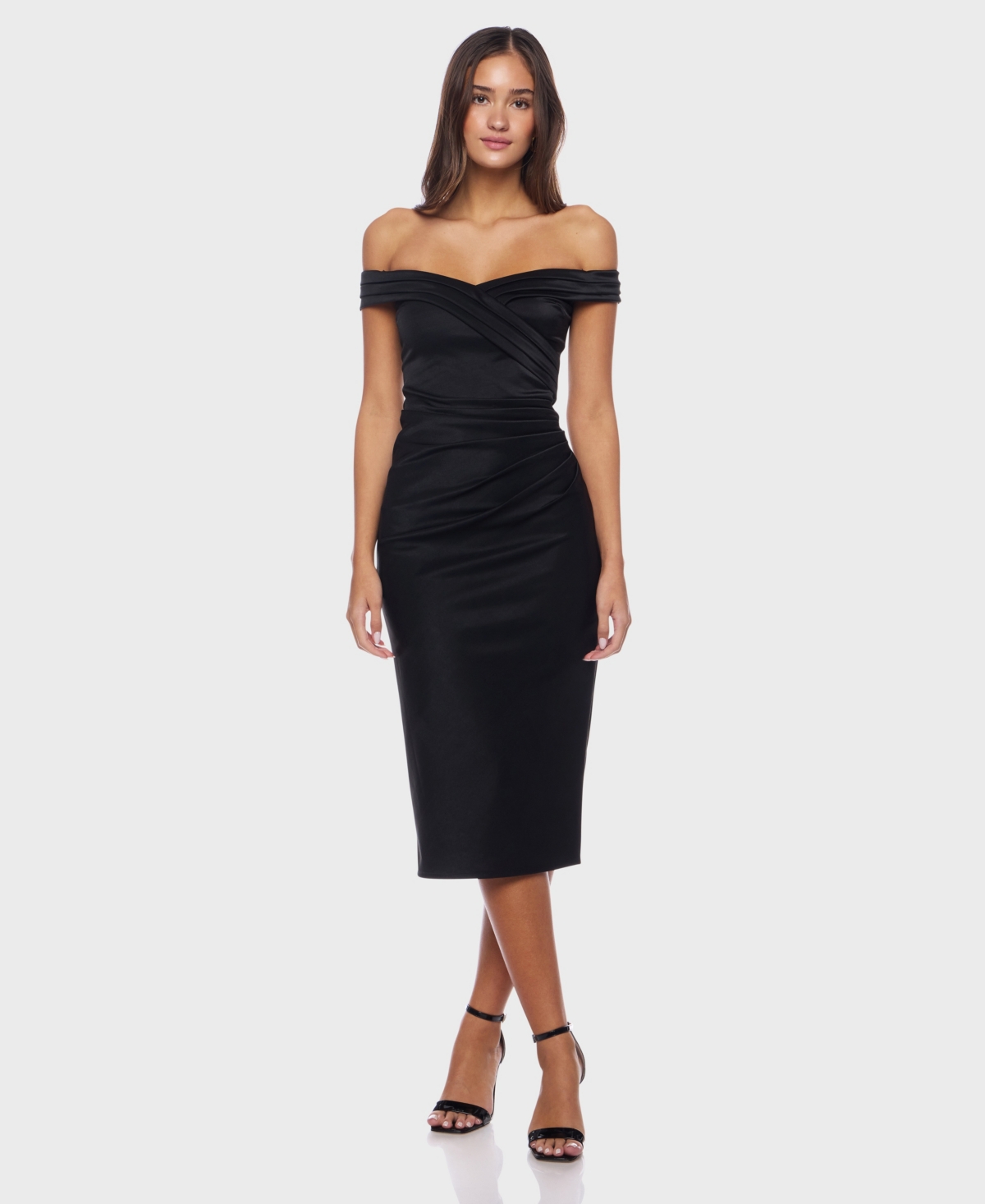 Click here for Alex & Sophia Juniors Off Shoulder Dress - Black prices