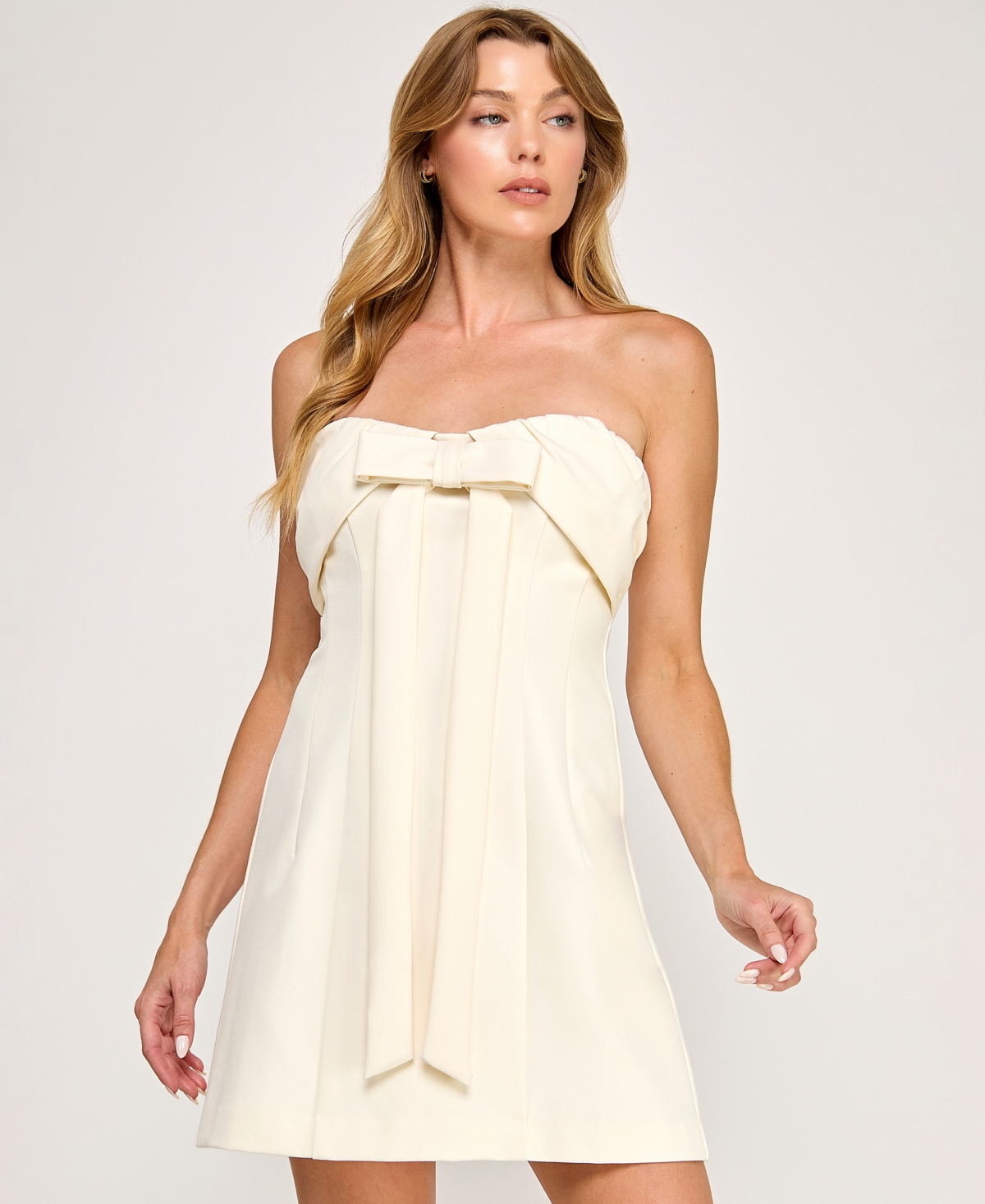 Click here for Seni & Cade Juniors Strapless Mini Dress - cream prices