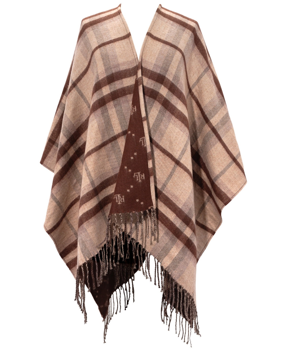 Click here for Lauren Ralph Lauren Double Face Ruana - Taupe Plad prices