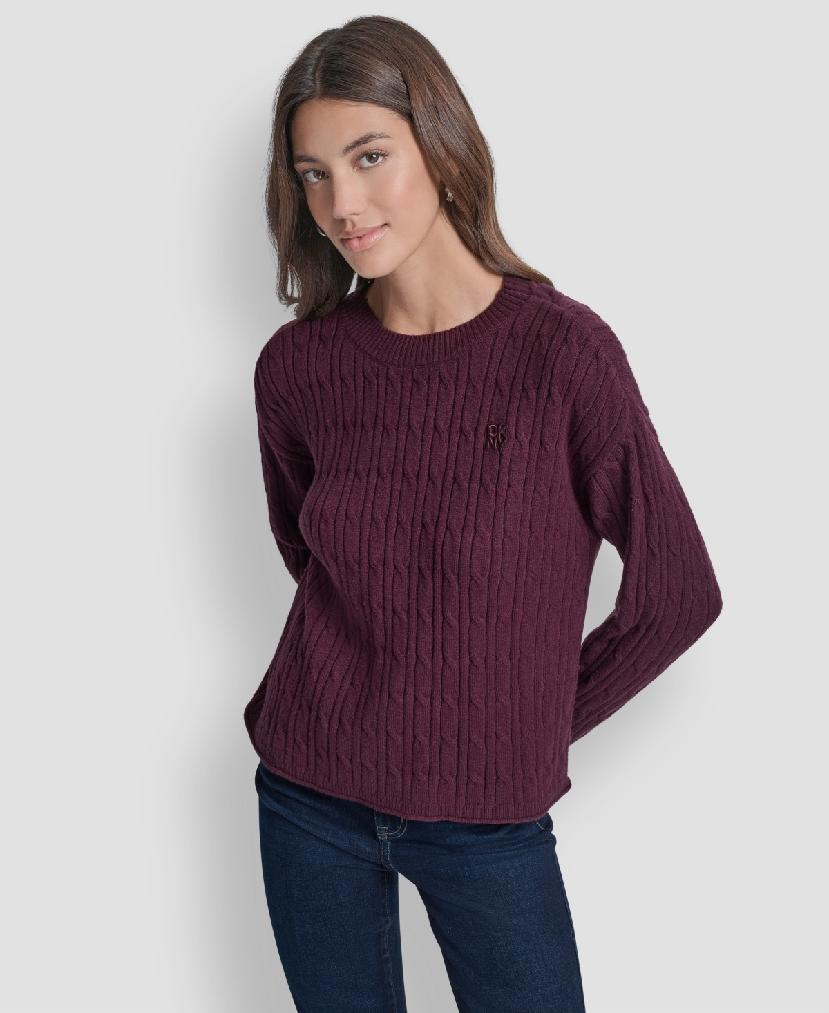 Click here for Dkny Jeans Womens Crewneck Sweater - Purple prices