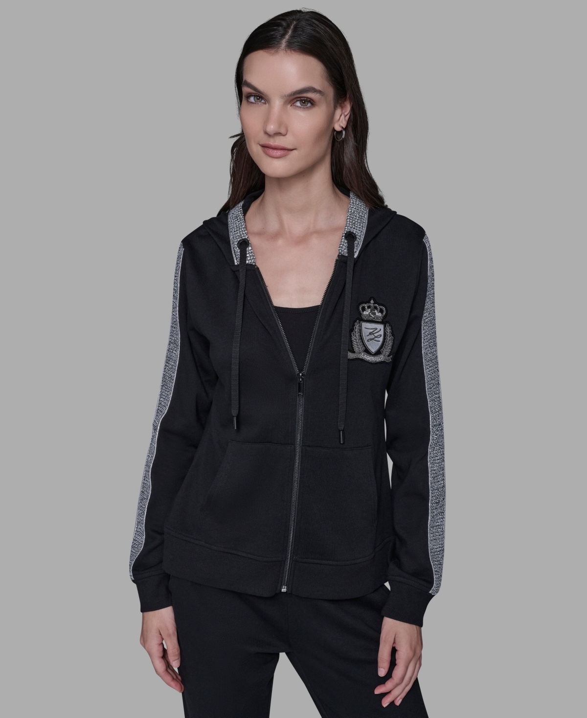 Click here for Karl Lagerfeld Paris Womens Tweed Zip-Up Tracksuit... prices