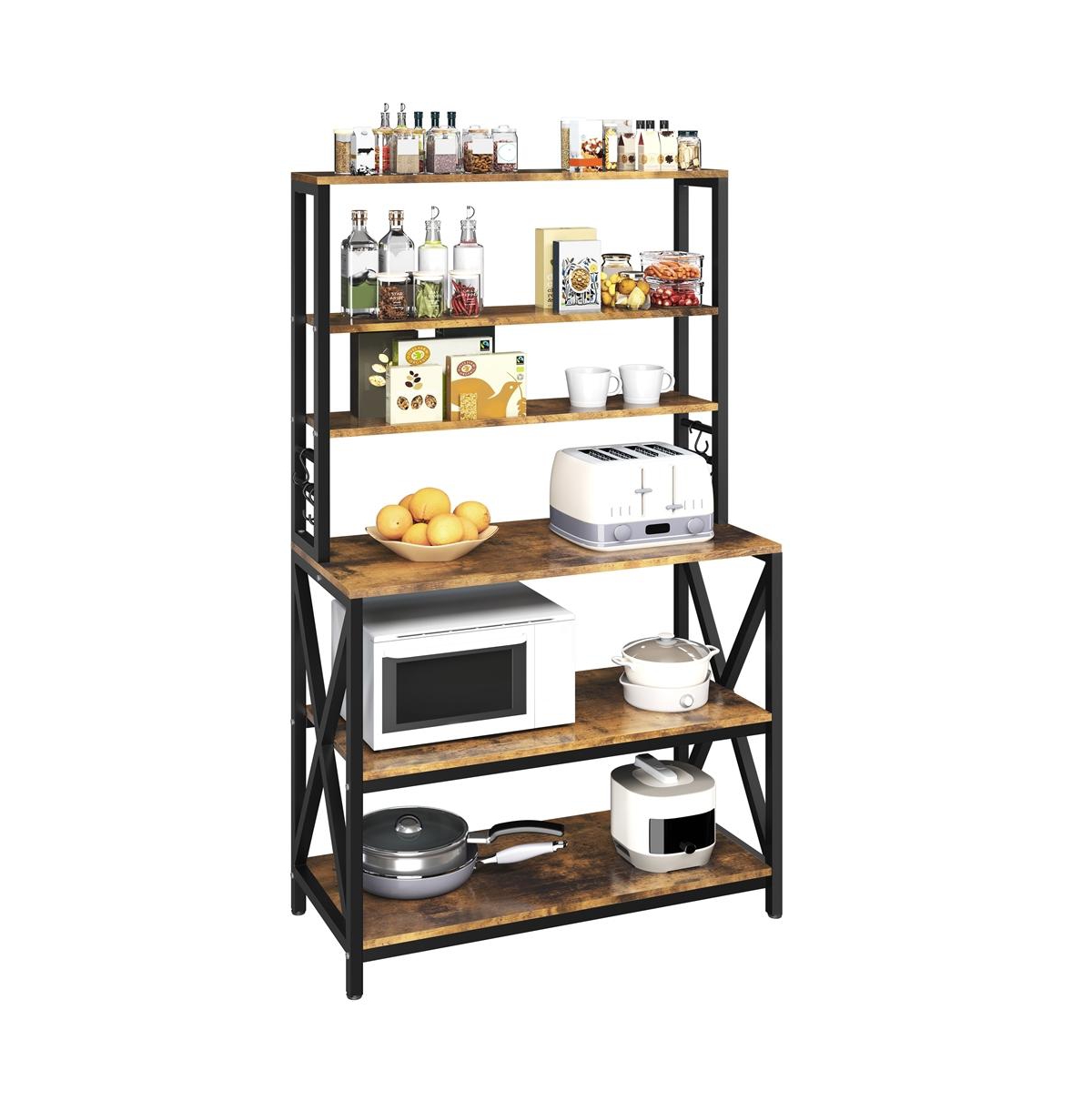 Click here for Yaheetech Rustic Gray 6-Tier Metal & Wood Baker s... prices