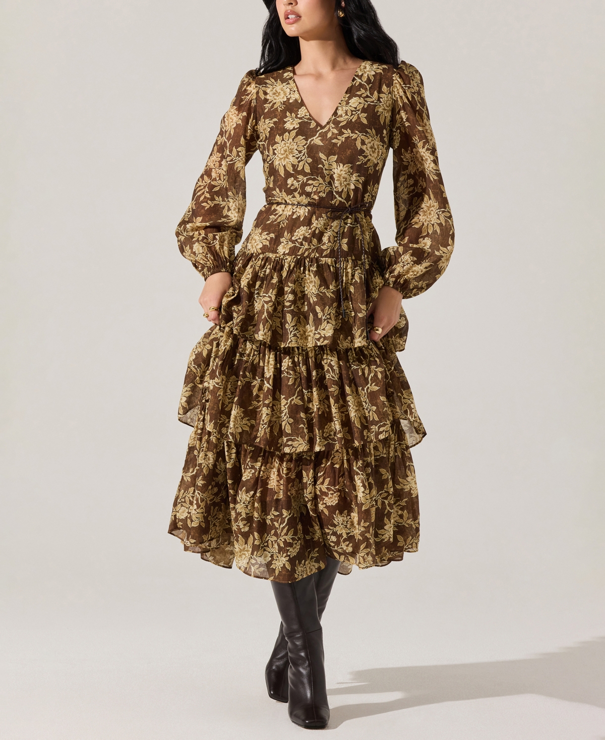 Click here for Astr the Label Womens Franchesca Ruffle Tiered Max... prices