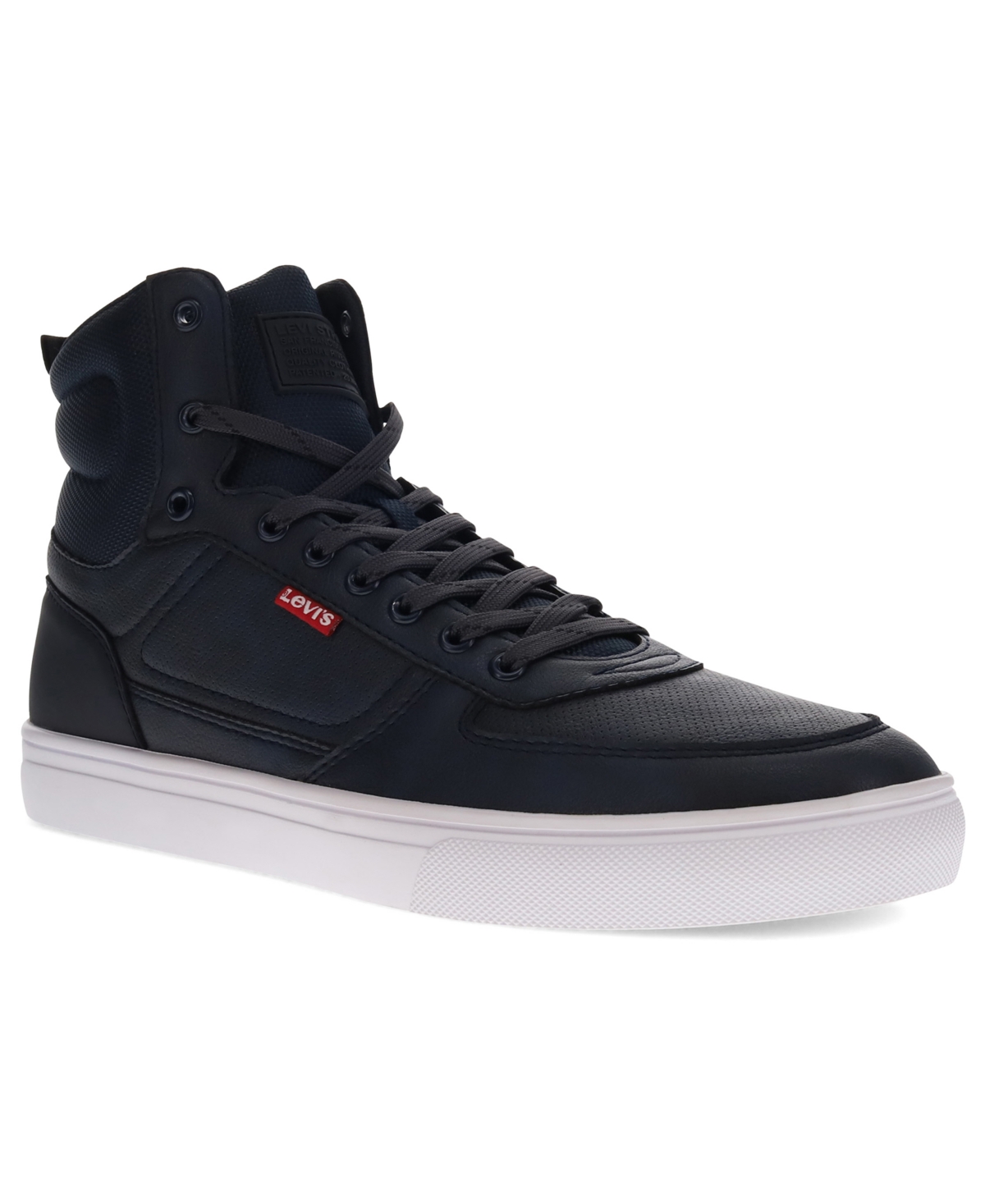 Click here for Levis Mens Liam High-Top Round-Toe Sneakers - Navy prices