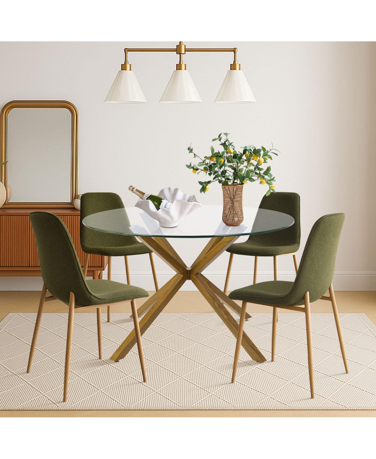 Click here for Maison Boucle 5-Piece Round Glass Dining Set  Mode... prices