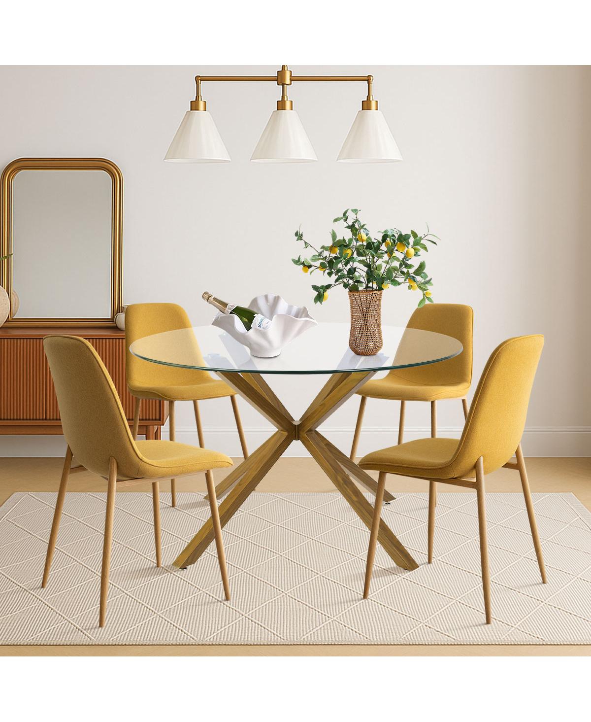 Click here for Maison Boucle 5-Piece Round Glass Dining Set  Mode... prices