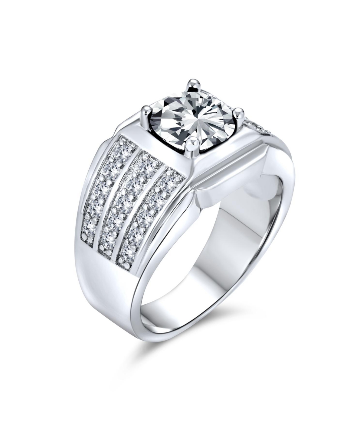 Click here for Bling Jewelry 3 Row Pave Cubic Zirconia Wide Side... prices
