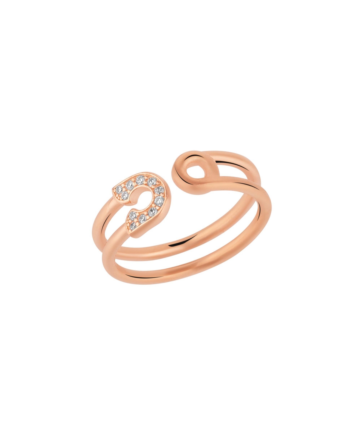 Click here for Sterling Silver Pave Jewelled Safety Pin Ring - Ro... prices