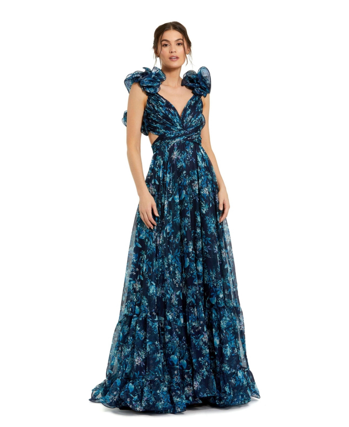 Click here for Mac Duggal Womens Pleated High Neck Raglan Long Sl... prices