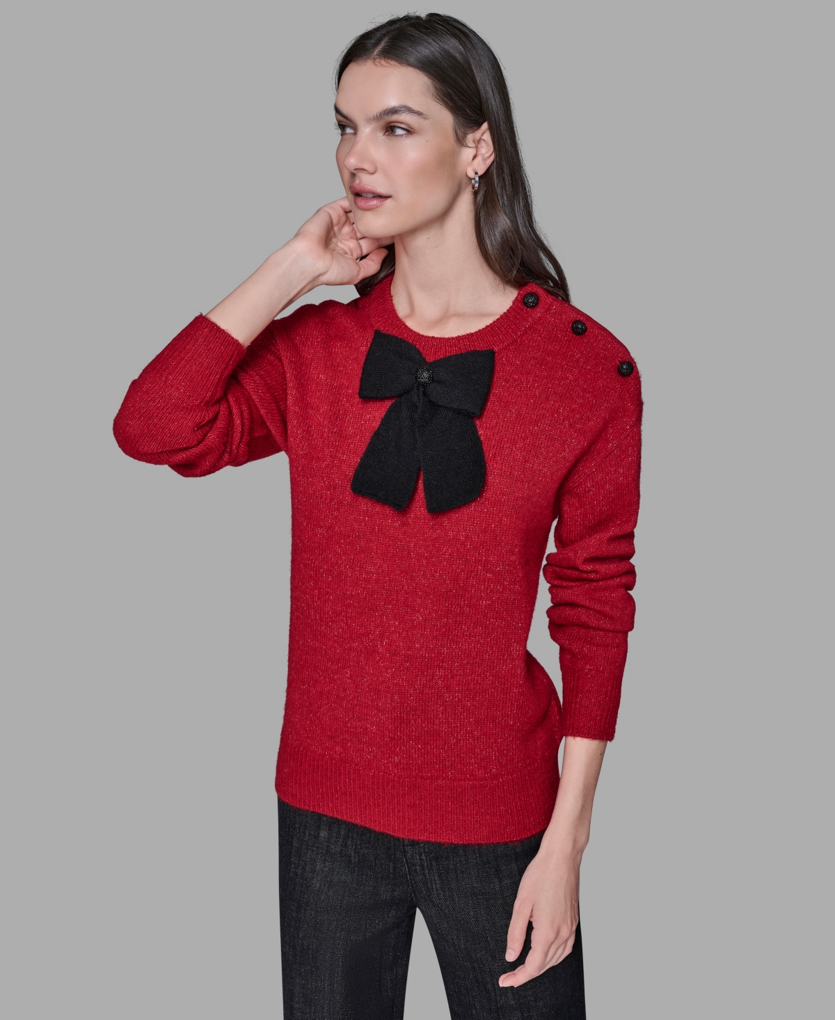 Click here for Karl Lagerfeld Paris Womens Big Bow Applique Long... prices