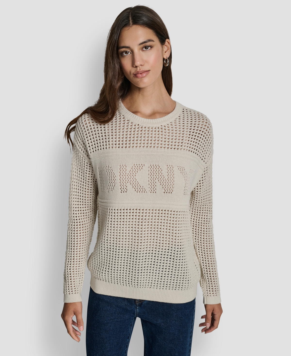 Click here for Dkny Jeans Petite Long-Sleeve Crewneck Sweater - E... prices
