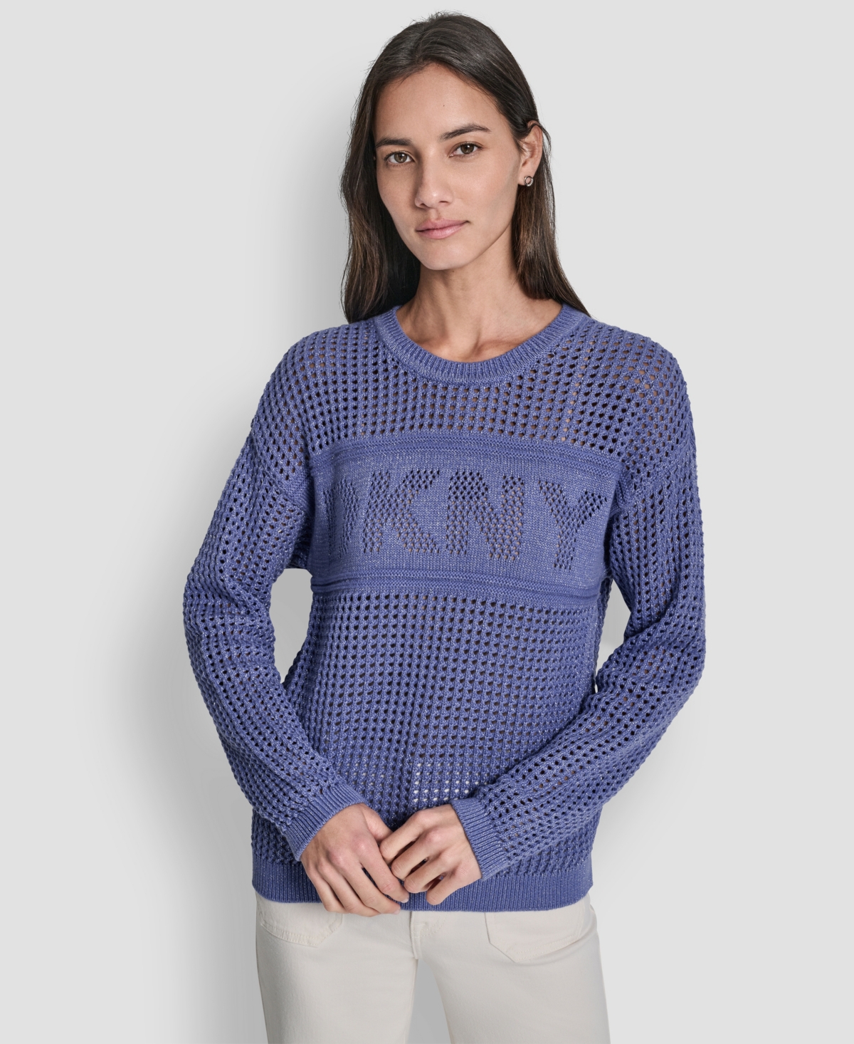Click here for Dkny Jeans Petite Long-Sleeve Crewneck Sweater - B... prices