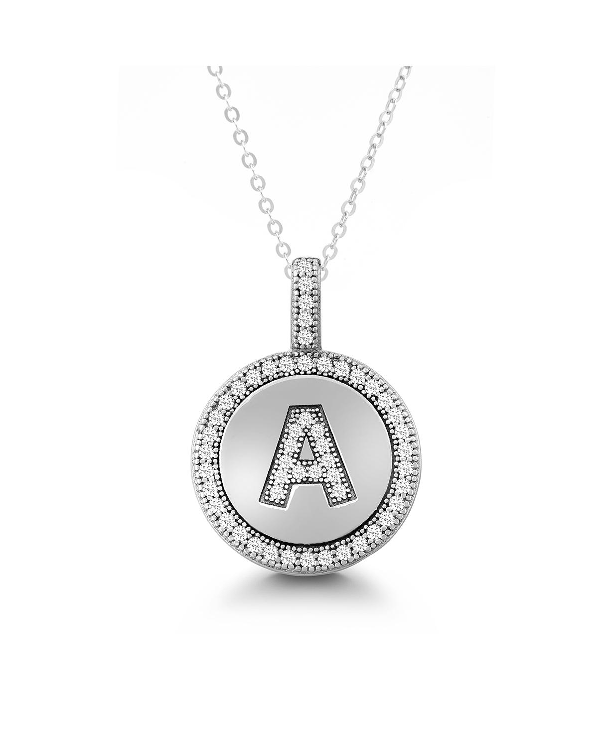 Click here for Simona Sterling Silver  Micro Pave Cz Circle Initi... prices