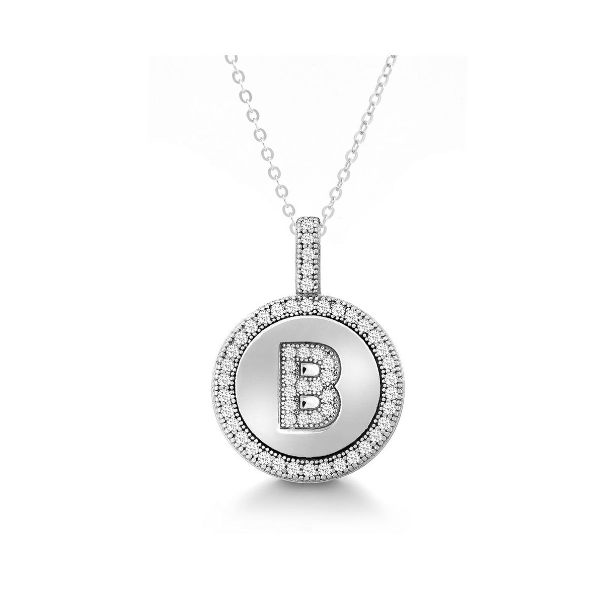 Click here for Simona Sterling Silver  Micro Pave Cz Circle Initi... prices