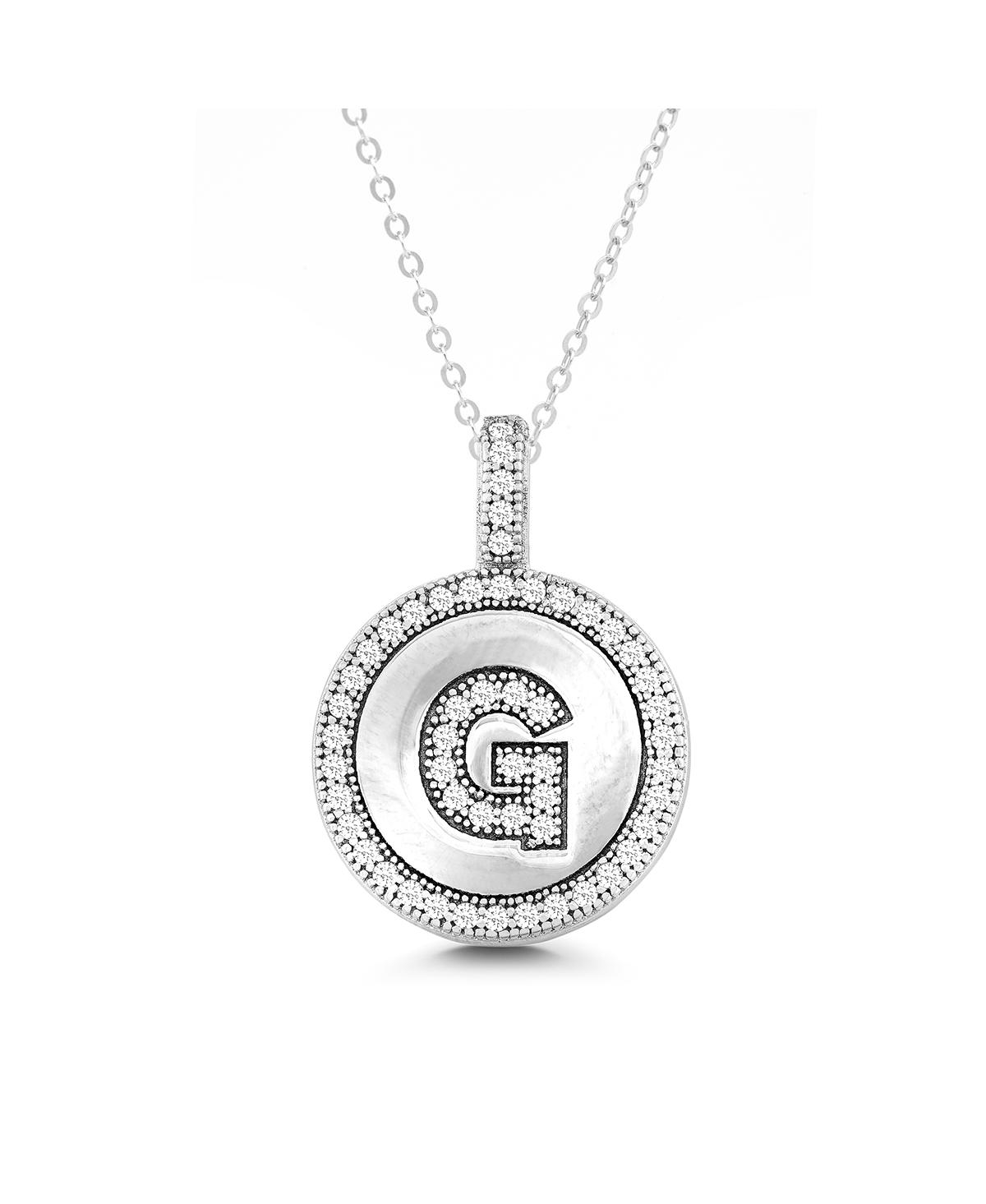 Click here for Simona Sterling Silver  Micro Pave Cz Circle Initi... prices