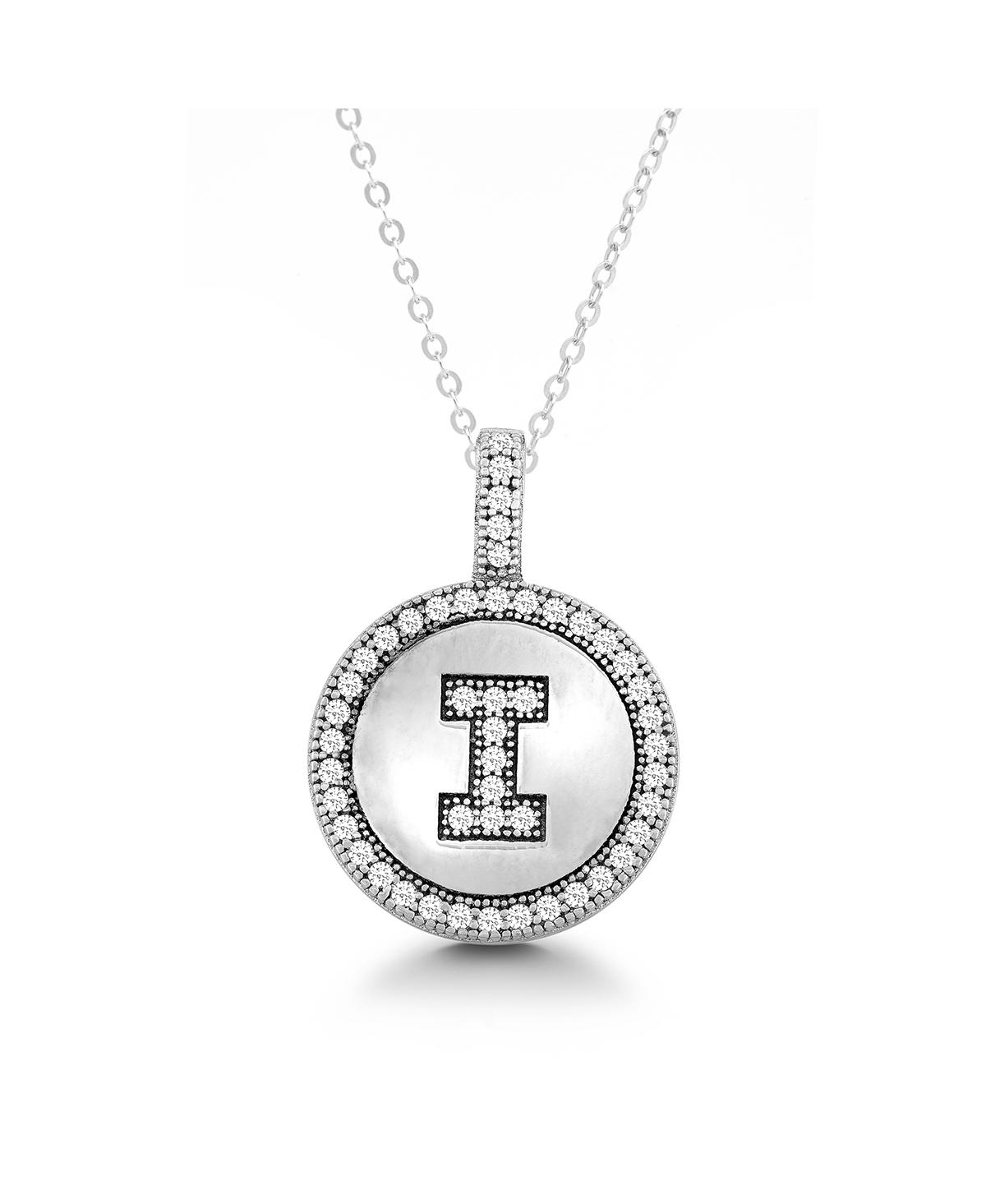 Click here for Simona Sterling Silver  Micro Pave Cz Circle Initi... prices