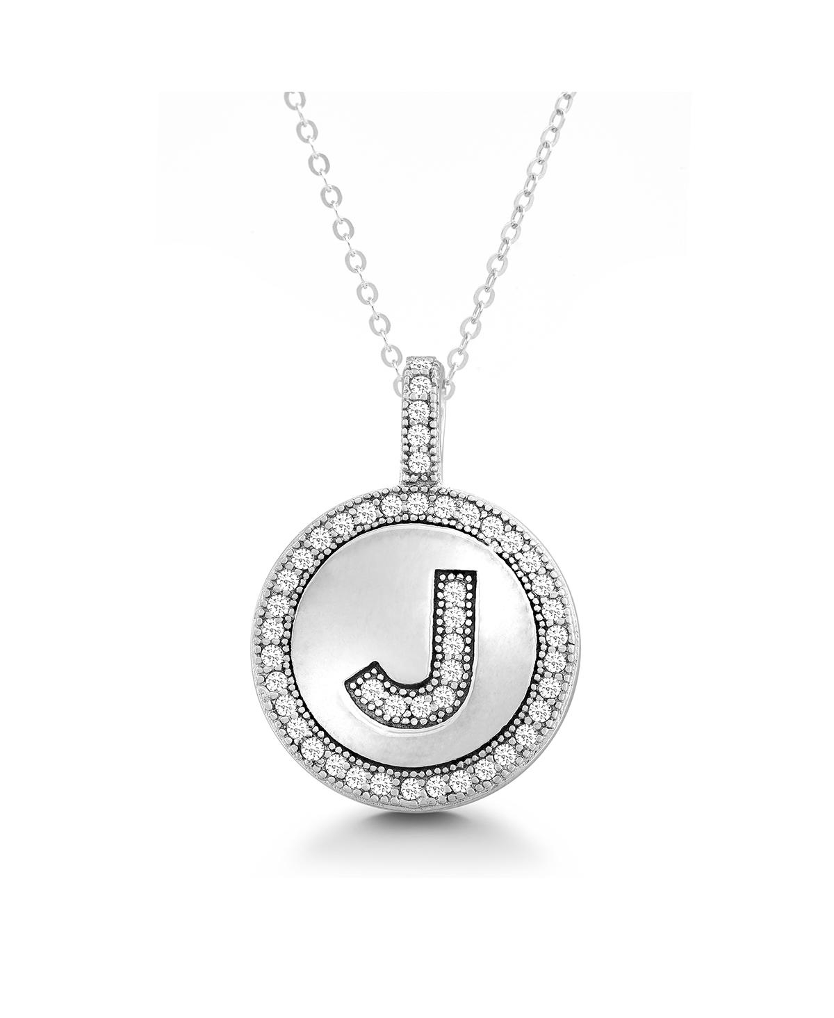 Click here for Simona Sterling Silver  Micro Pave Cz Circle Initi... prices