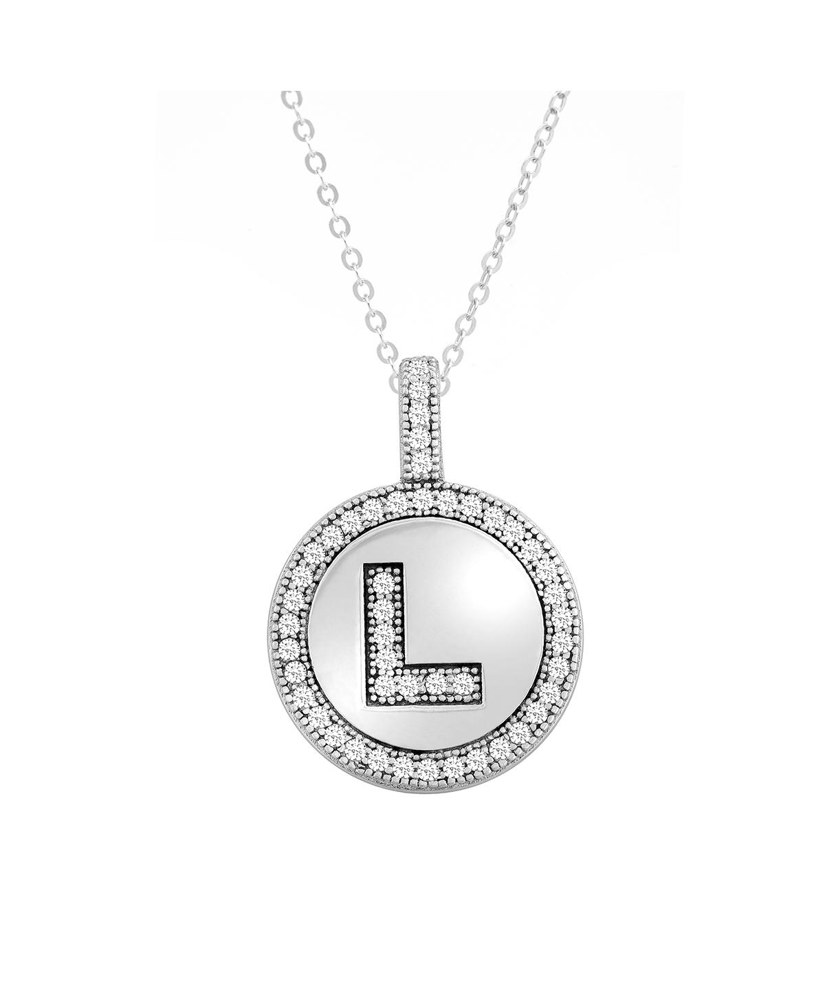 Click here for Simona Sterling Silver  Micro Pave Cz Circle Initi... prices