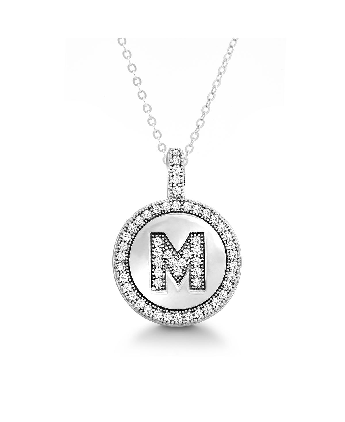 Click here for Simona Sterling Silver  Micro Pave Cz Circle Initi... prices