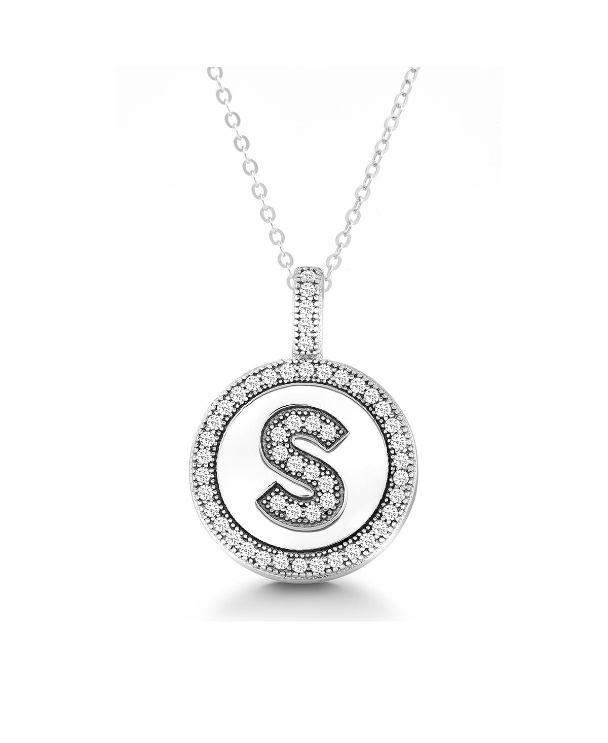 Click here for Simona Sterling Silver  Micro Pave Cz Circle Initi... prices