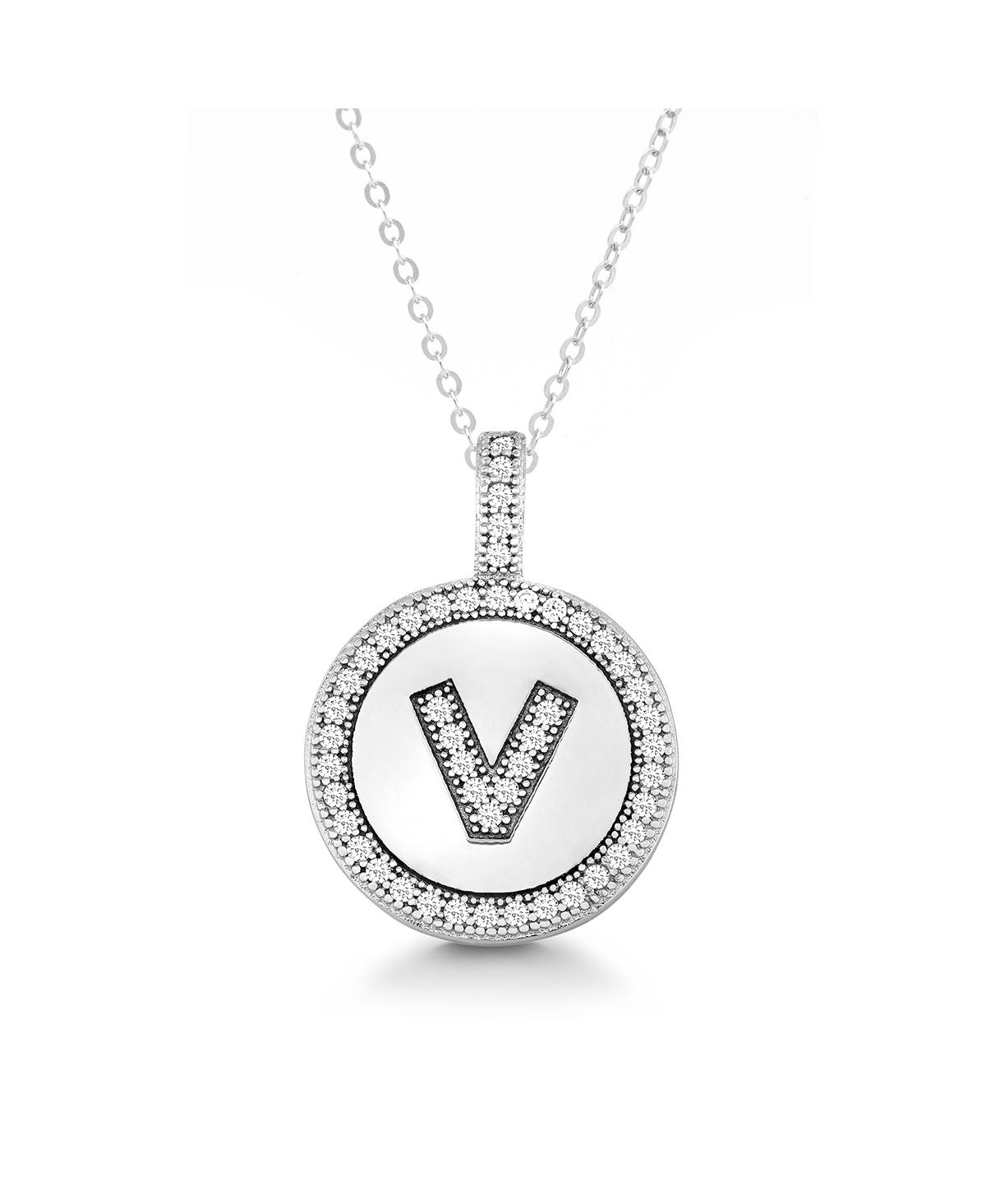 Click here for Simona Sterling Silver  Micro Pave Cz Circle Initi... prices