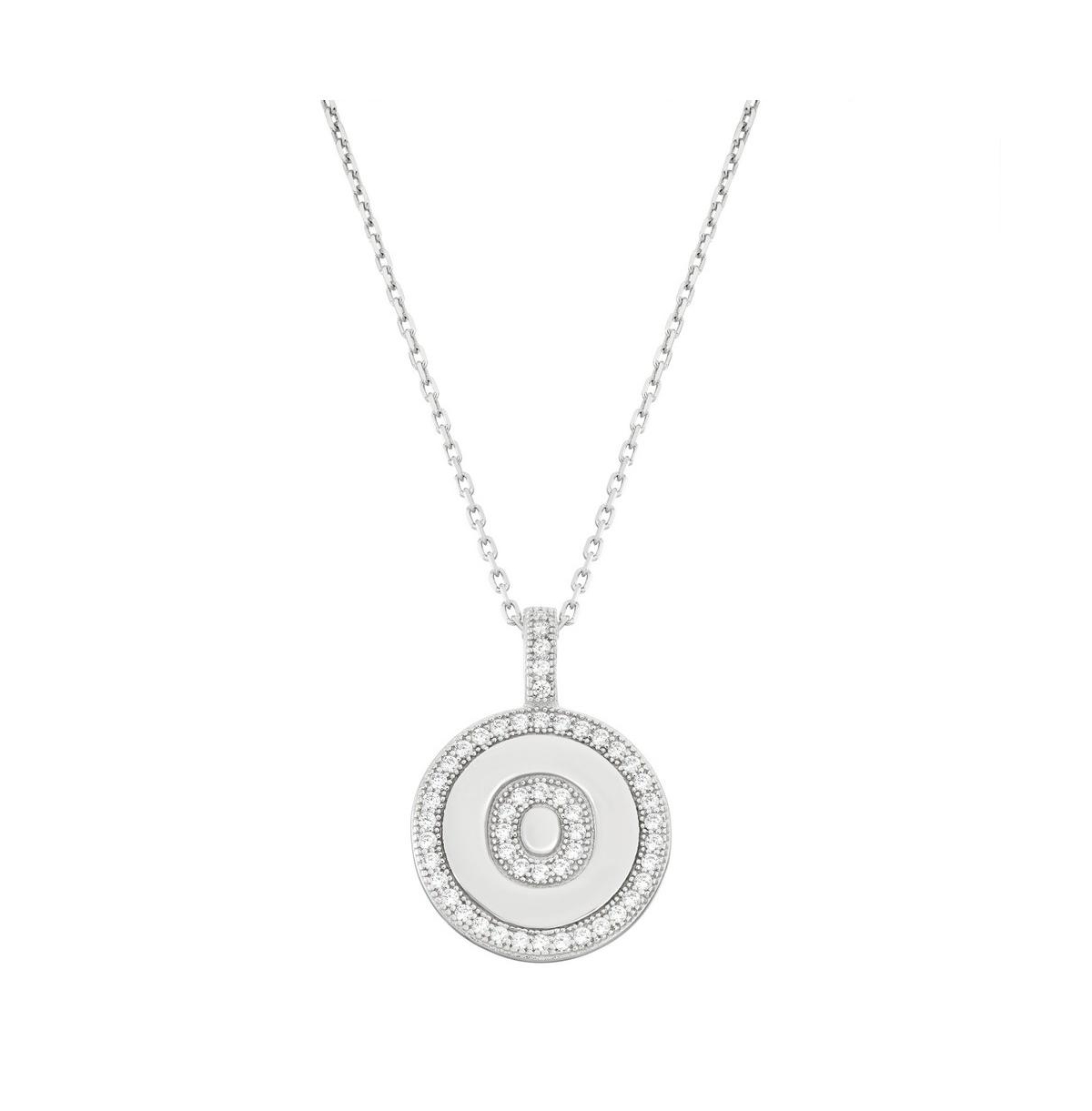 Click here for Simona Sterling Silver  Micro Pave Cz Circle Initi... prices