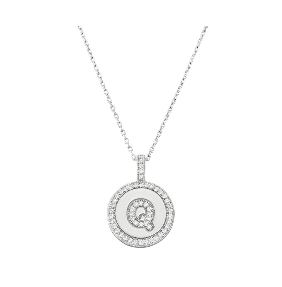 Click here for Simona Sterling Silver  Micro Pave Cz Circle Initi... prices