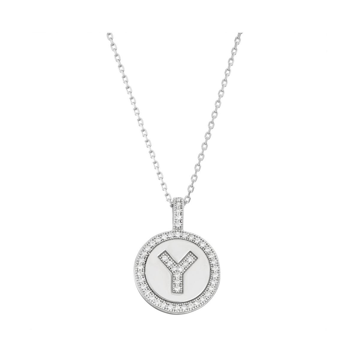 Click here for Simona Sterling Silver  Micro Pave Cz Circle Initi... prices