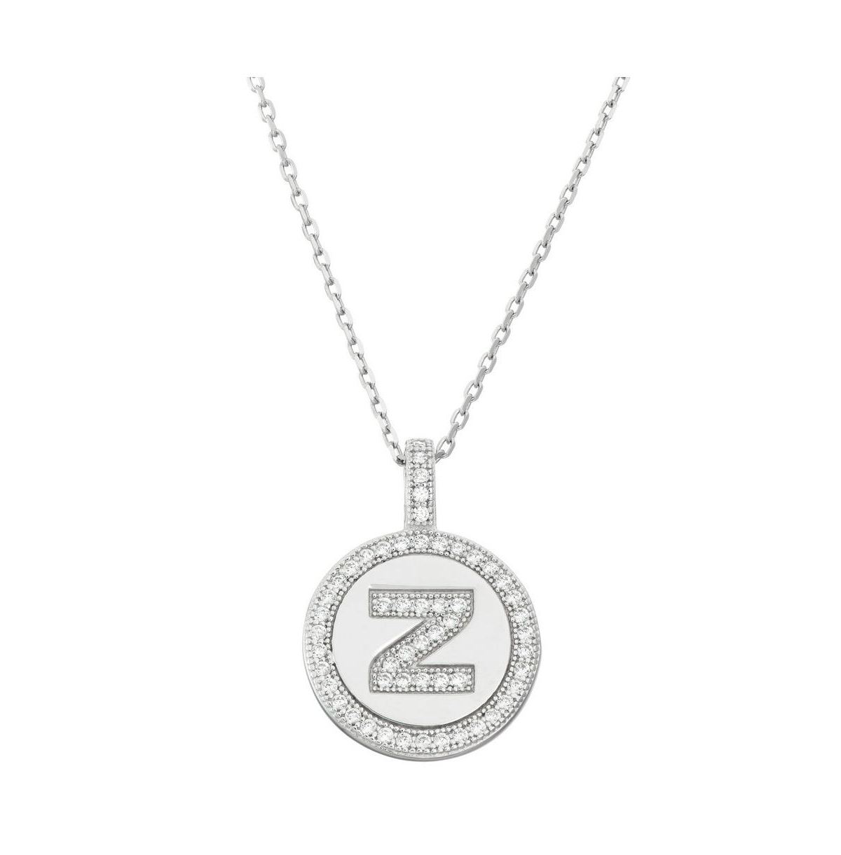 Click here for Simona Sterling Silver  Micro Pave Cz Circle Initi... prices
