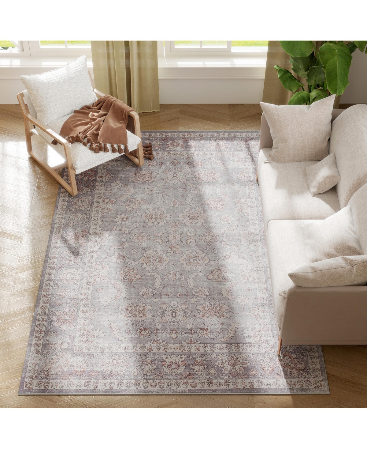 Click here for Homcom Area Rug 5x7  Washable Flower Print Floor C... prices