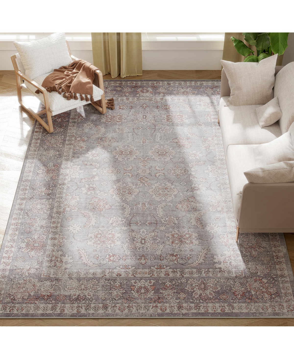 Click here for Homcom Area Rug 8x10  Washable Flower Print Floor... prices