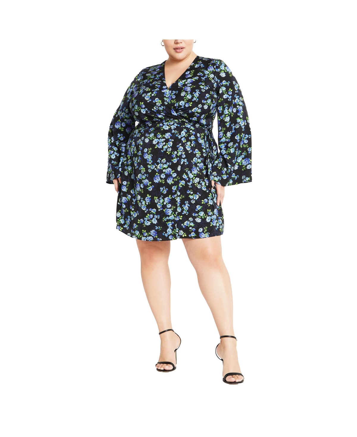 Click here for City Chic Plus Size Lenna Print Dress - Blue mini... prices