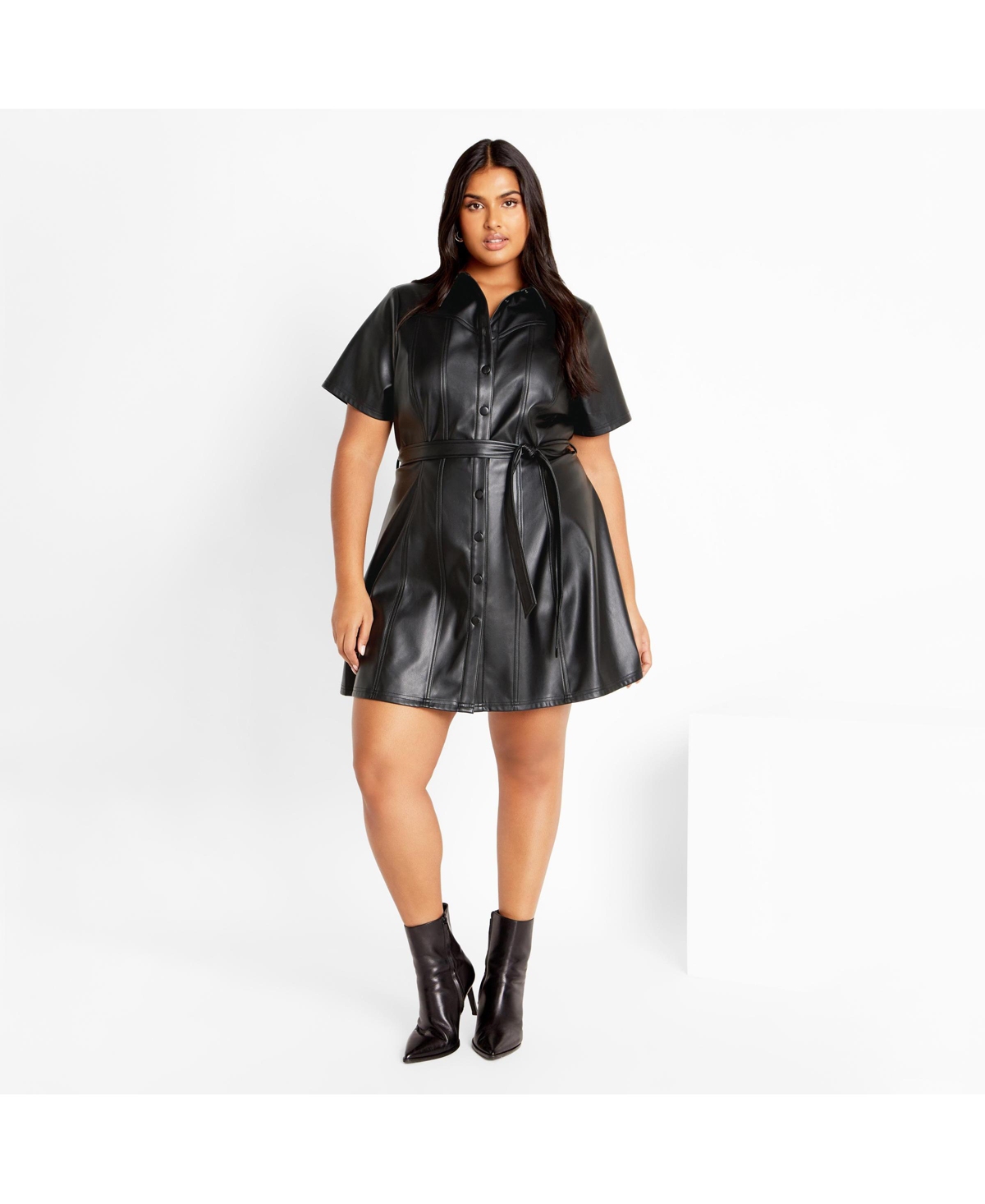 Click here for City Chic Front button closure  Faux Leather Hunte... prices