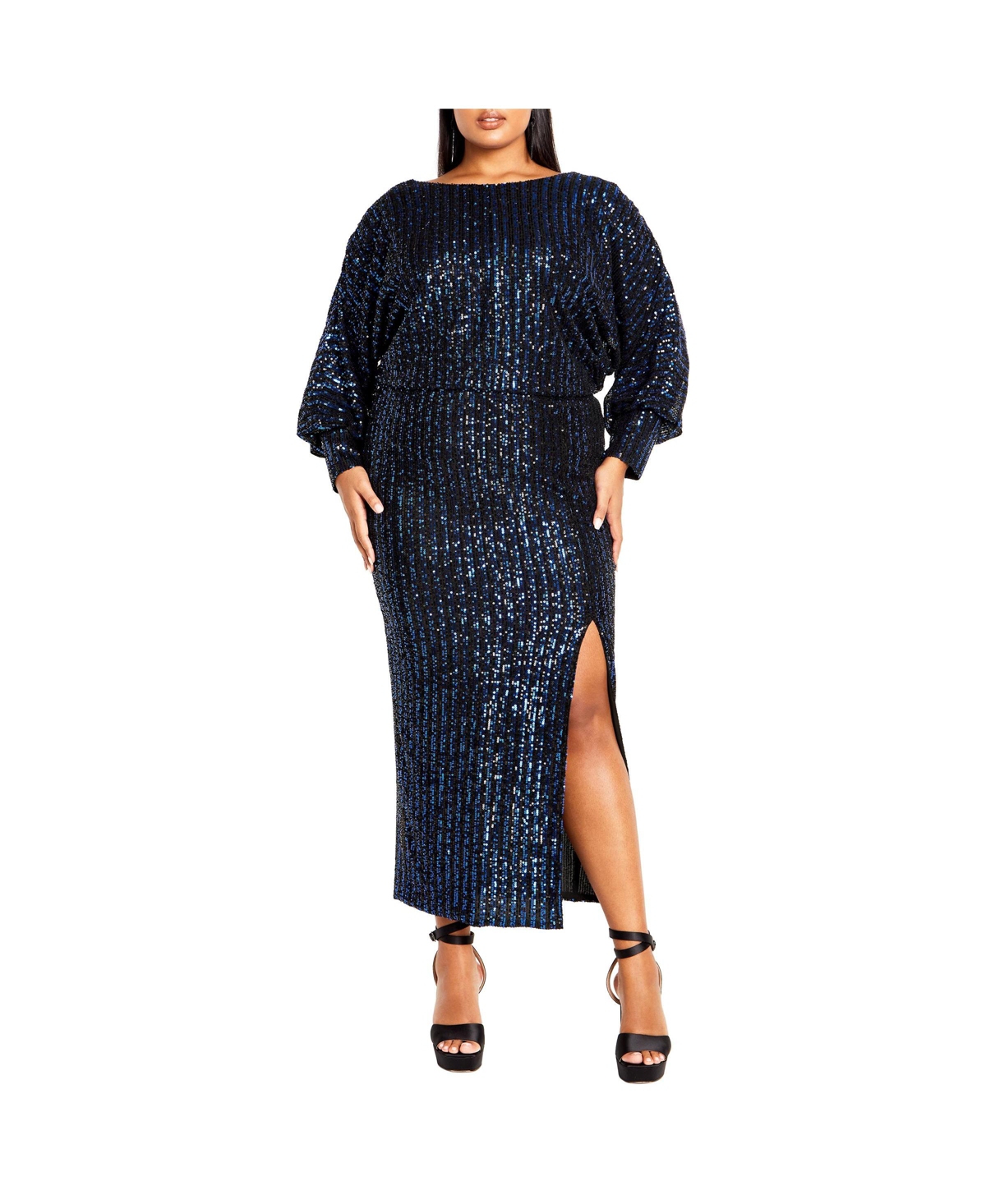 Click here for City Chic Womens Tilly Sequin Dress - Cobalt prices