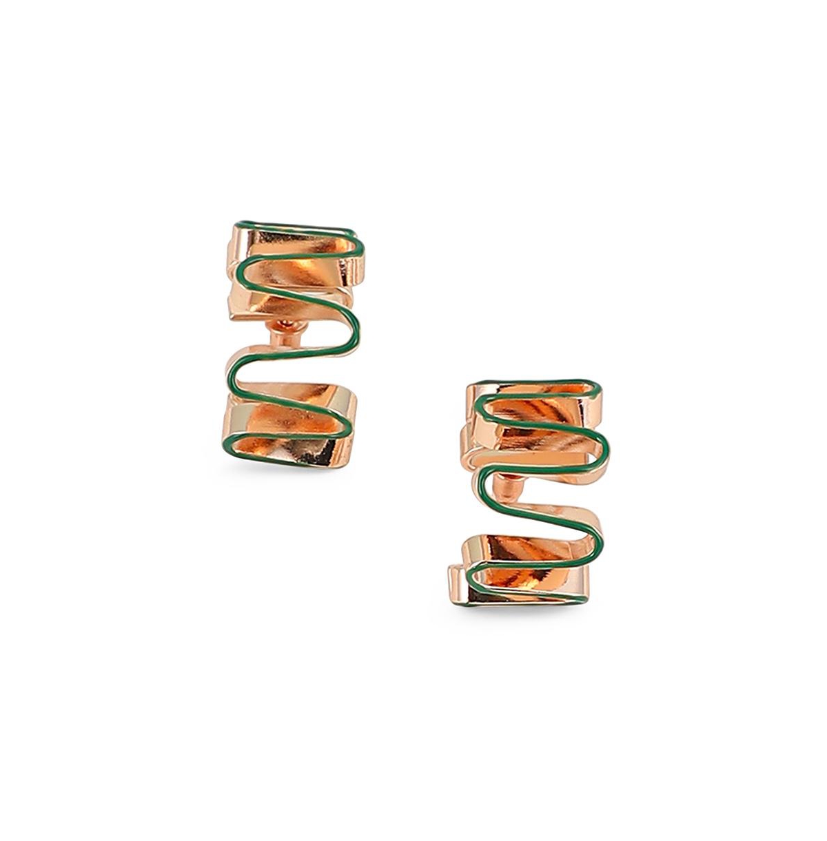 Click here for Womens The Enamel-Coil Hoop Earrings - Shamrock Gr... prices