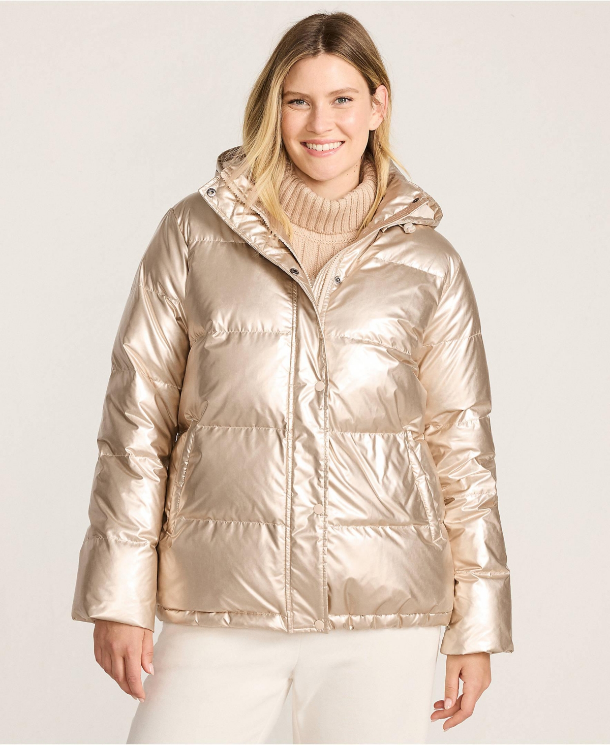 Click here for Lands End Womens Max 600 Down Puffer Jacket - Gold... prices