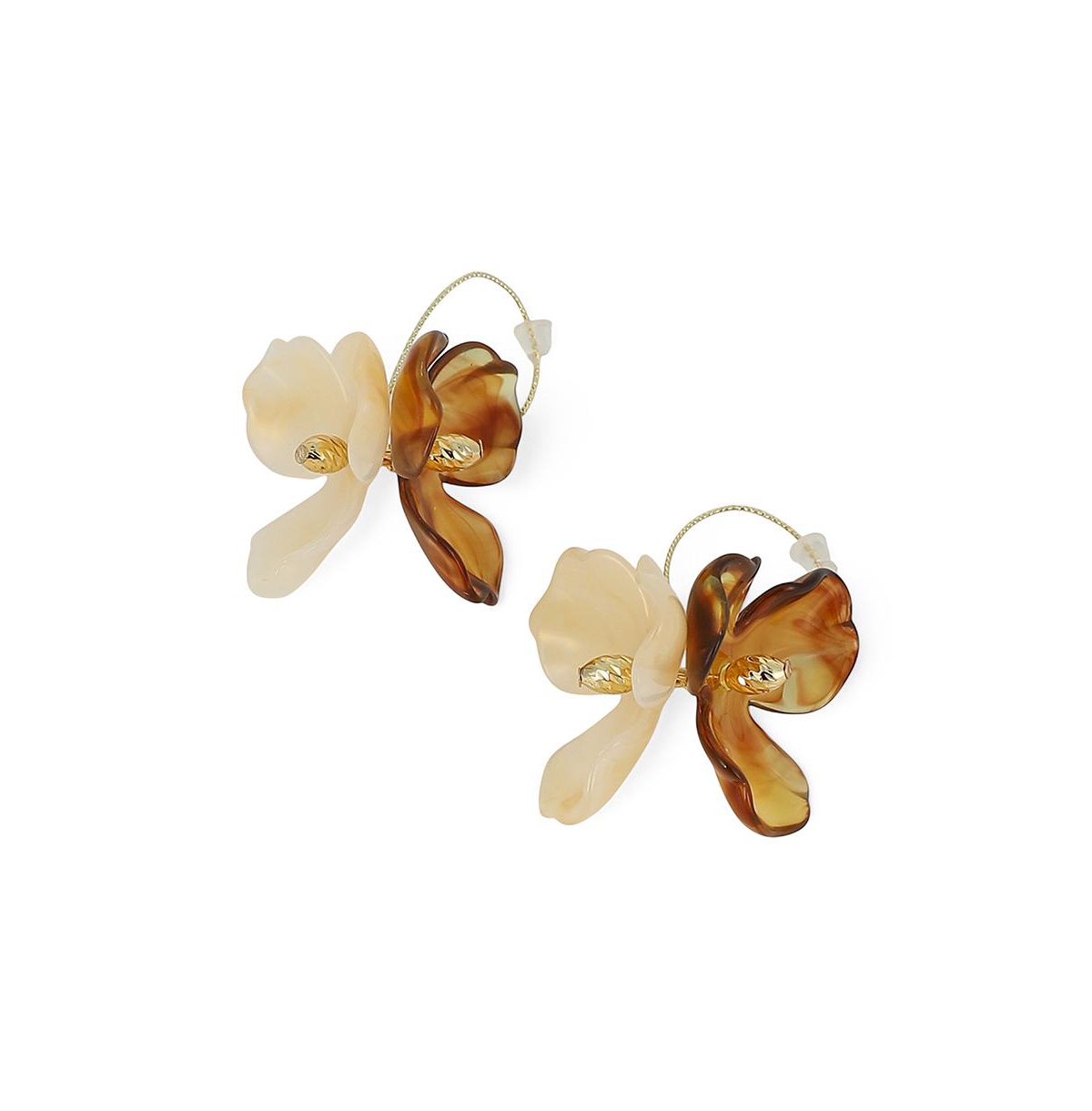 Click here for Womens The Iris Drop Earrings - Coffee Brown & Cal... prices