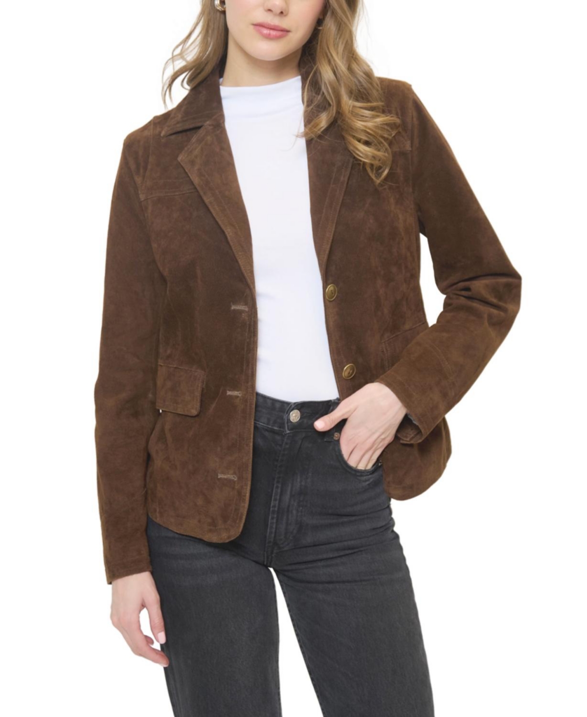 Click here for Central Park West Womens Daphne Genuine Suede Blaz... prices