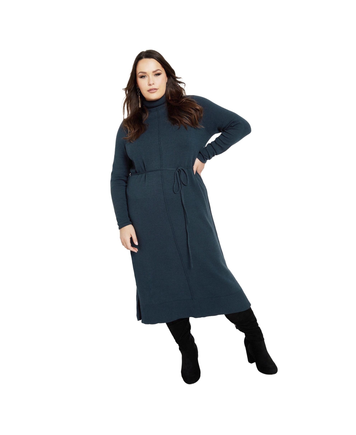Click here for Avenue Womens Plus Size Hannah Sweater Dress - Tea... prices
