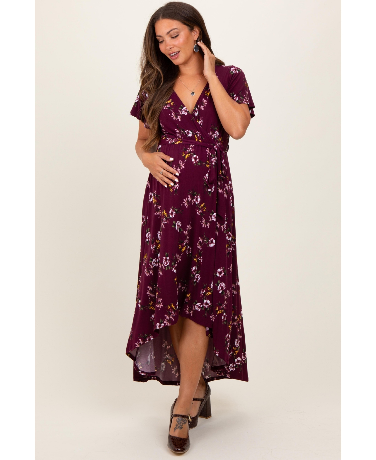 Click here for Pinkblush Maternity WomwnsFloral Short Sleeve Wrap... prices
