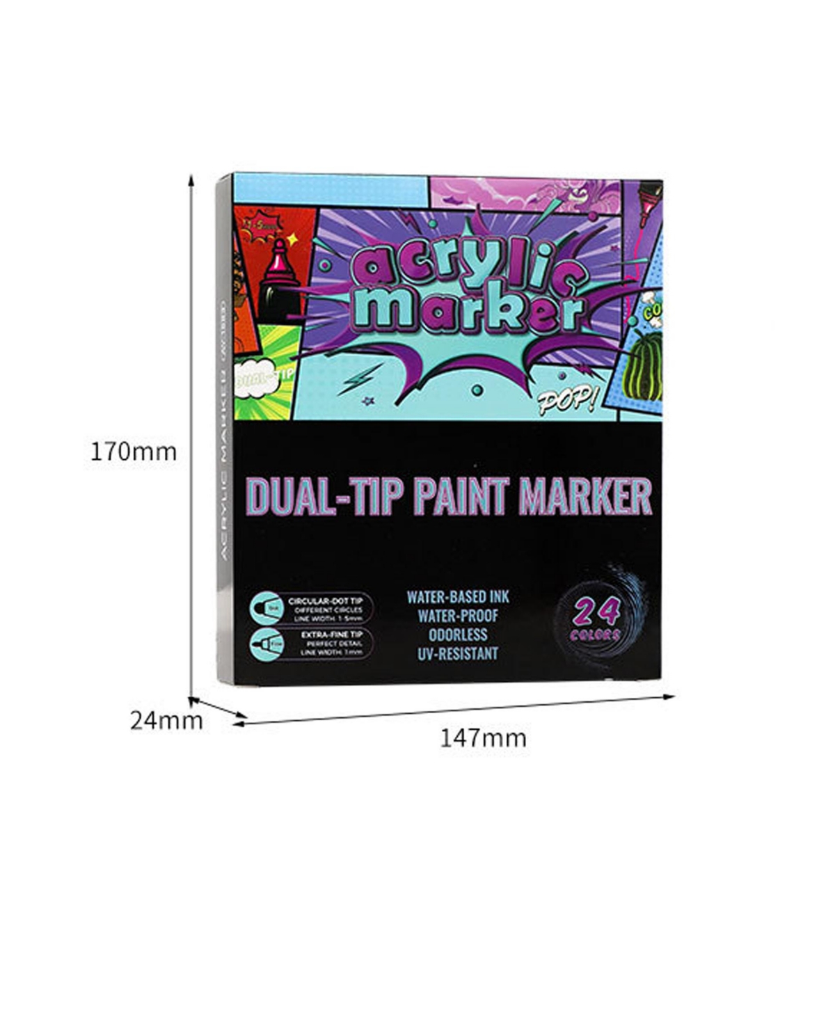 Click here for Htutwoo 24 Colors Double-Headed Acrylic Marker Pen... prices