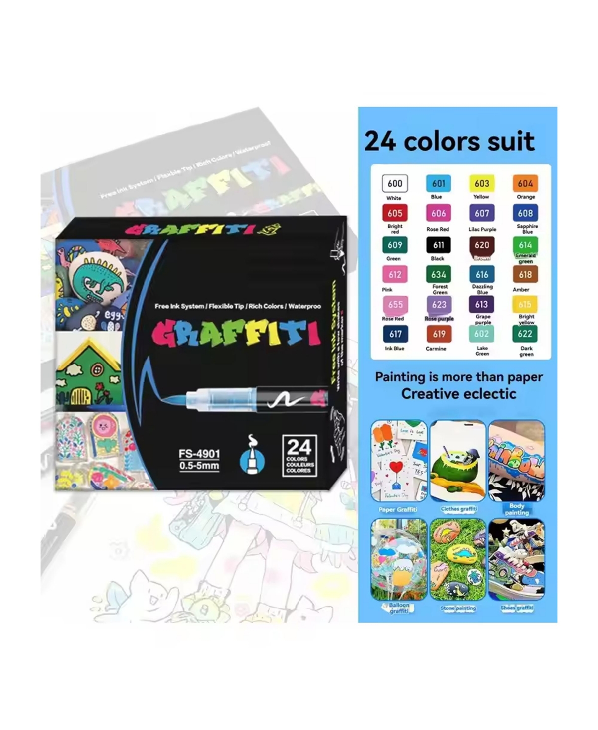 Click here for Htutwoo 24 Colors Liquid Straight Type Acrylic Mar... prices