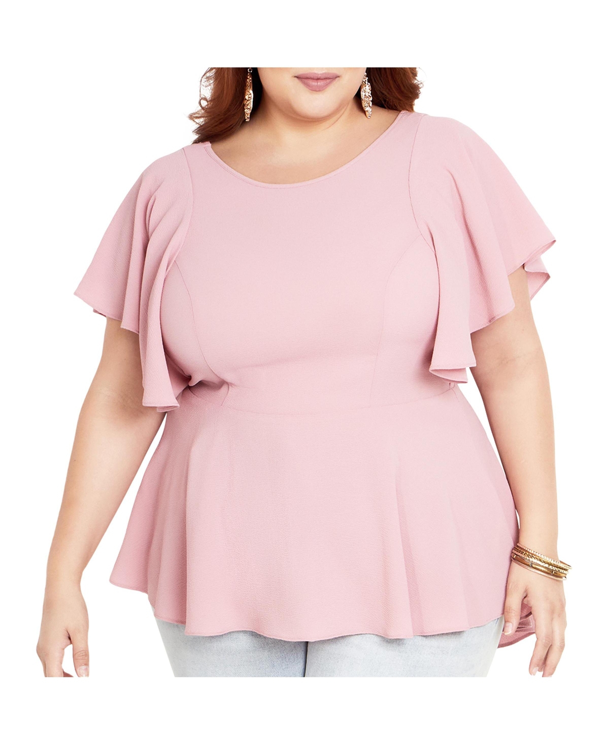 Click here for City Chic Womens Romantic Mood Top - Blush prices
