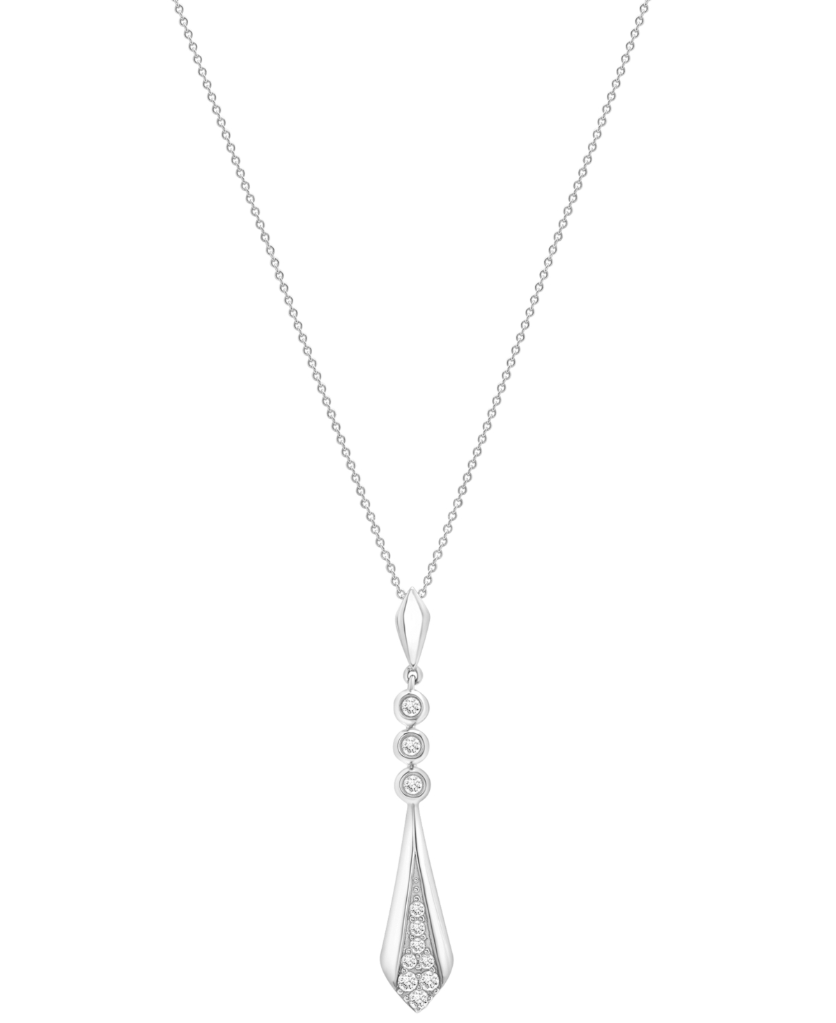 Click here for Wrapped in Love Diamond Flare Linear 18 Pendant Ne... prices