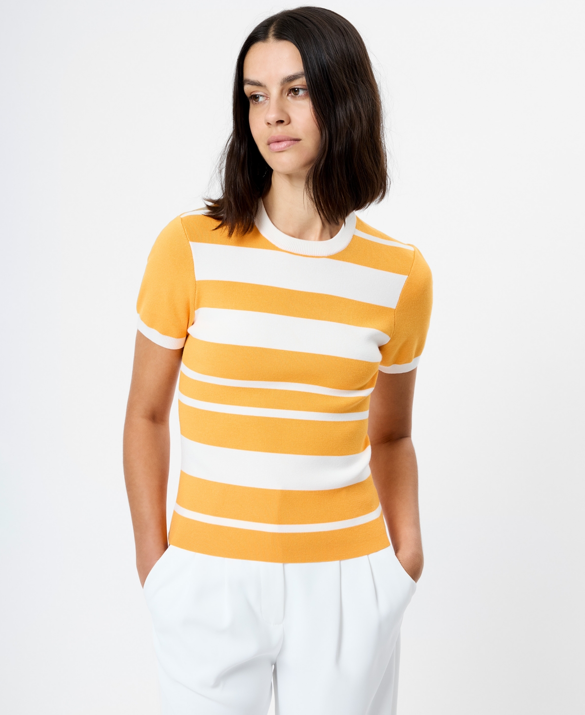 Click here for French Connection Womens Maxime Knit Striped Top -... prices