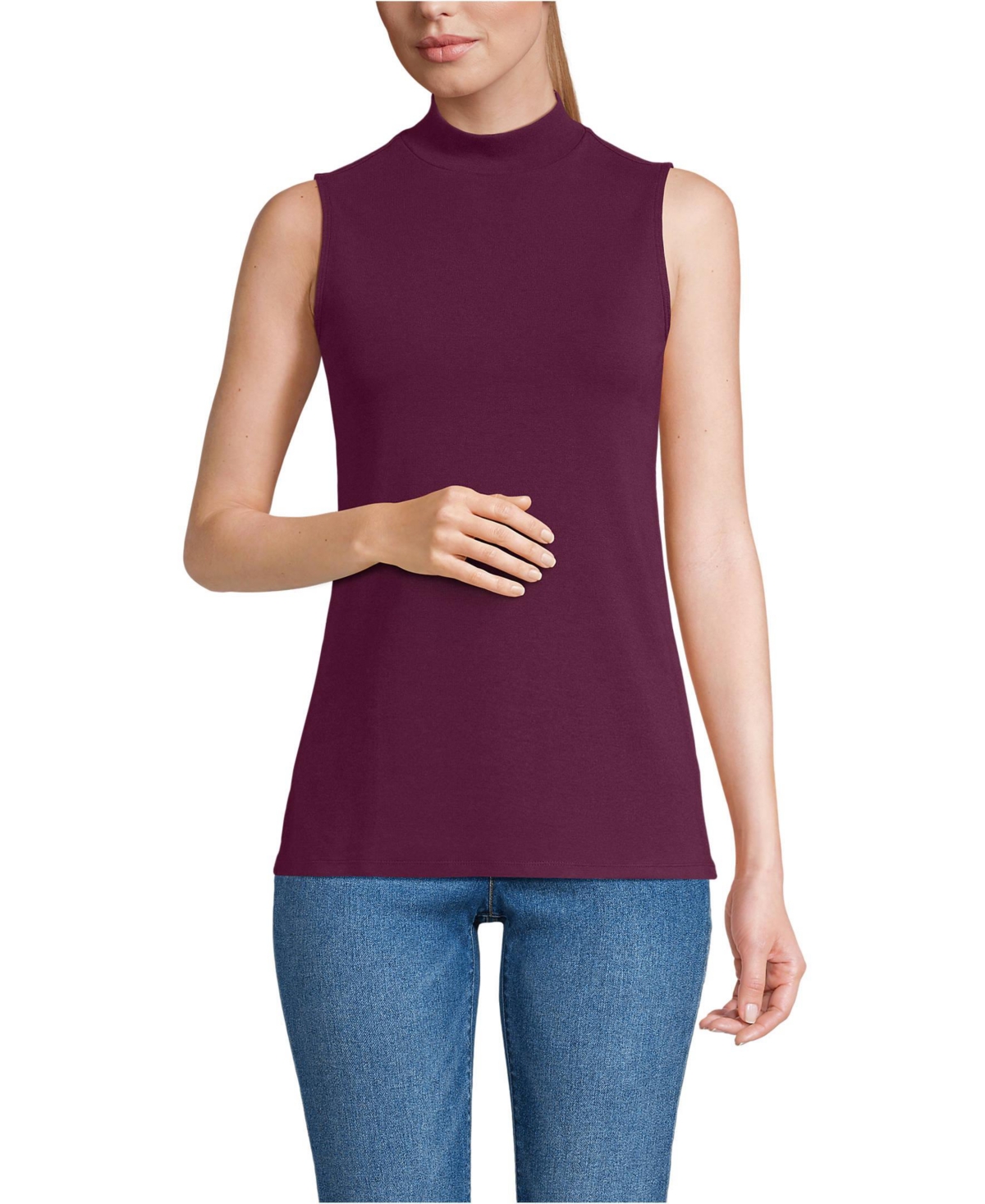 Click here for Lands End Womens Sleeveless Polished Essentials Mo... prices