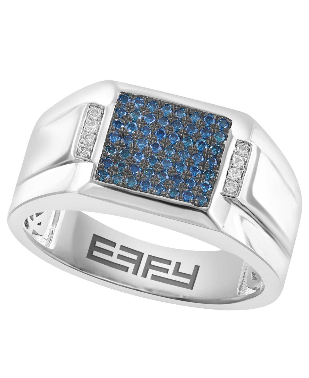 Click here for Effy Collection Mens White and Blue Diamond Ring (... prices