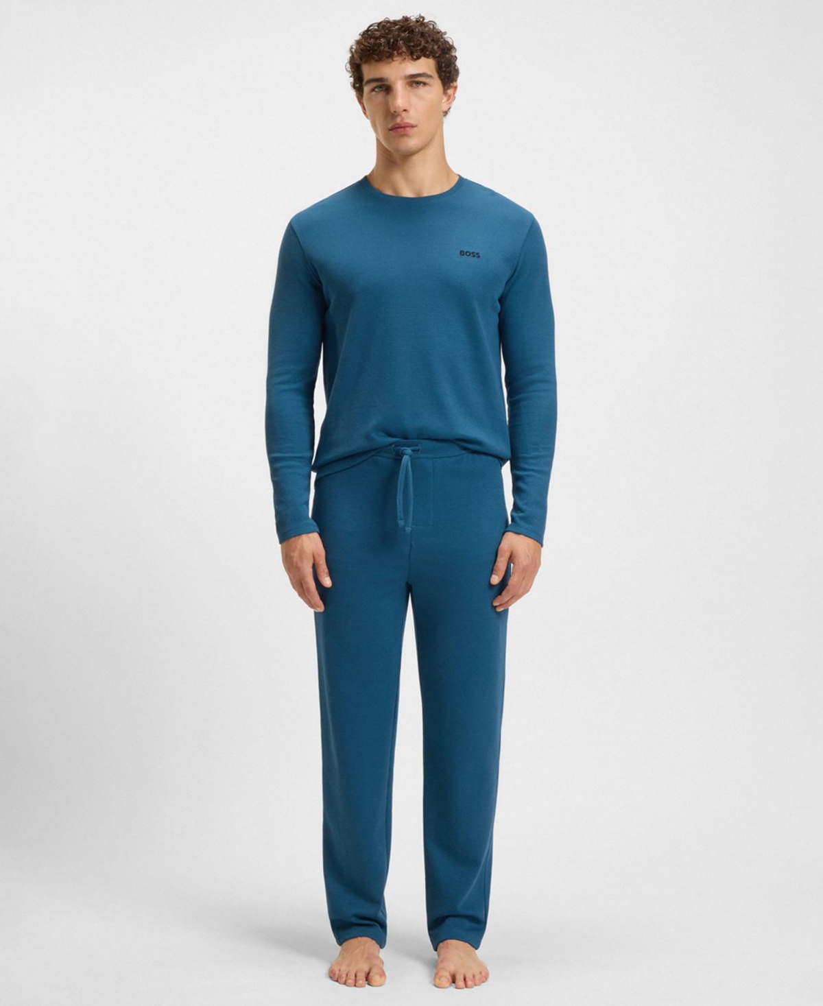 Click here for Boss Mens Waffle Knit Lounge Drawstring Waistband... prices